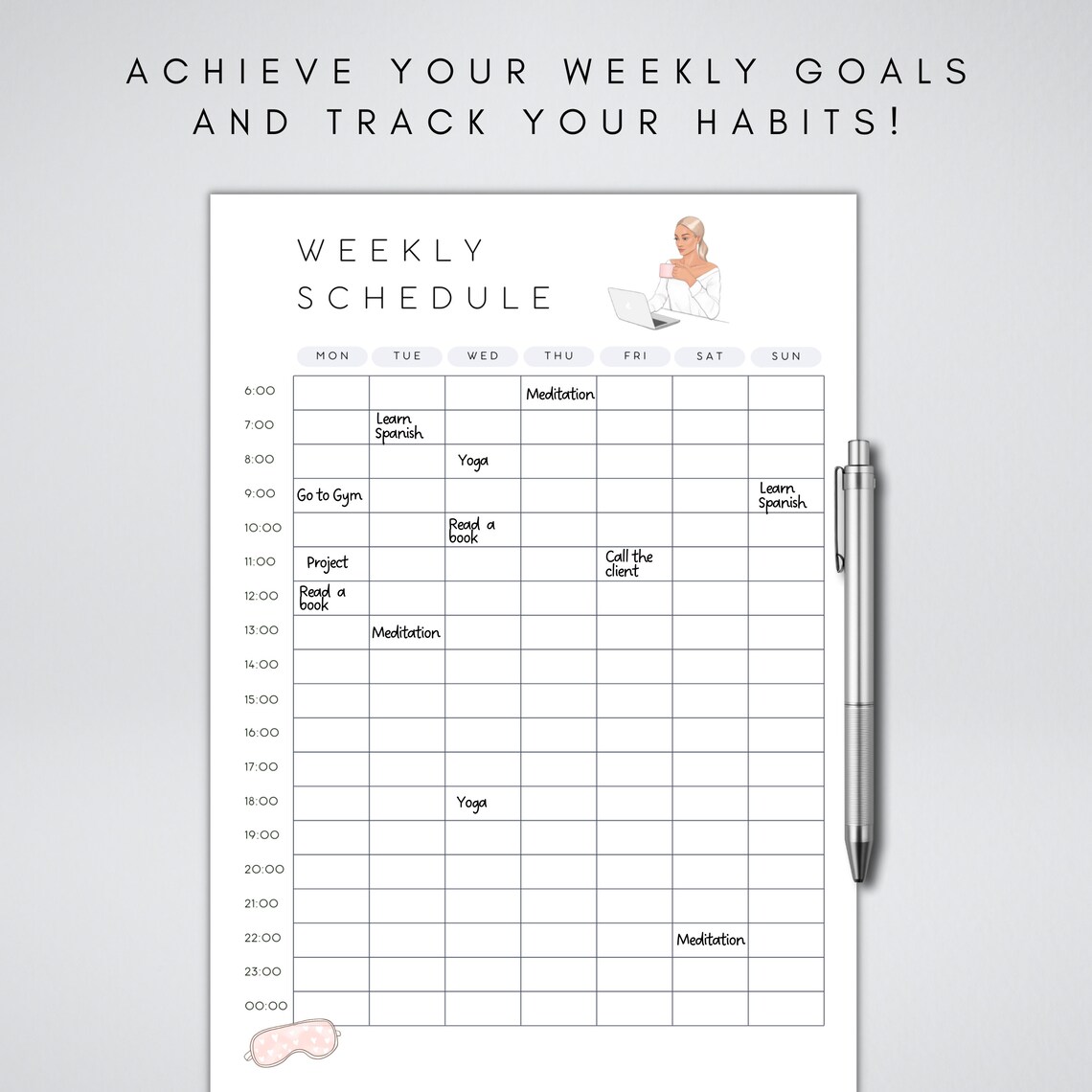 Weekly Planner Printable Canva Editable Planner Template - Etsy