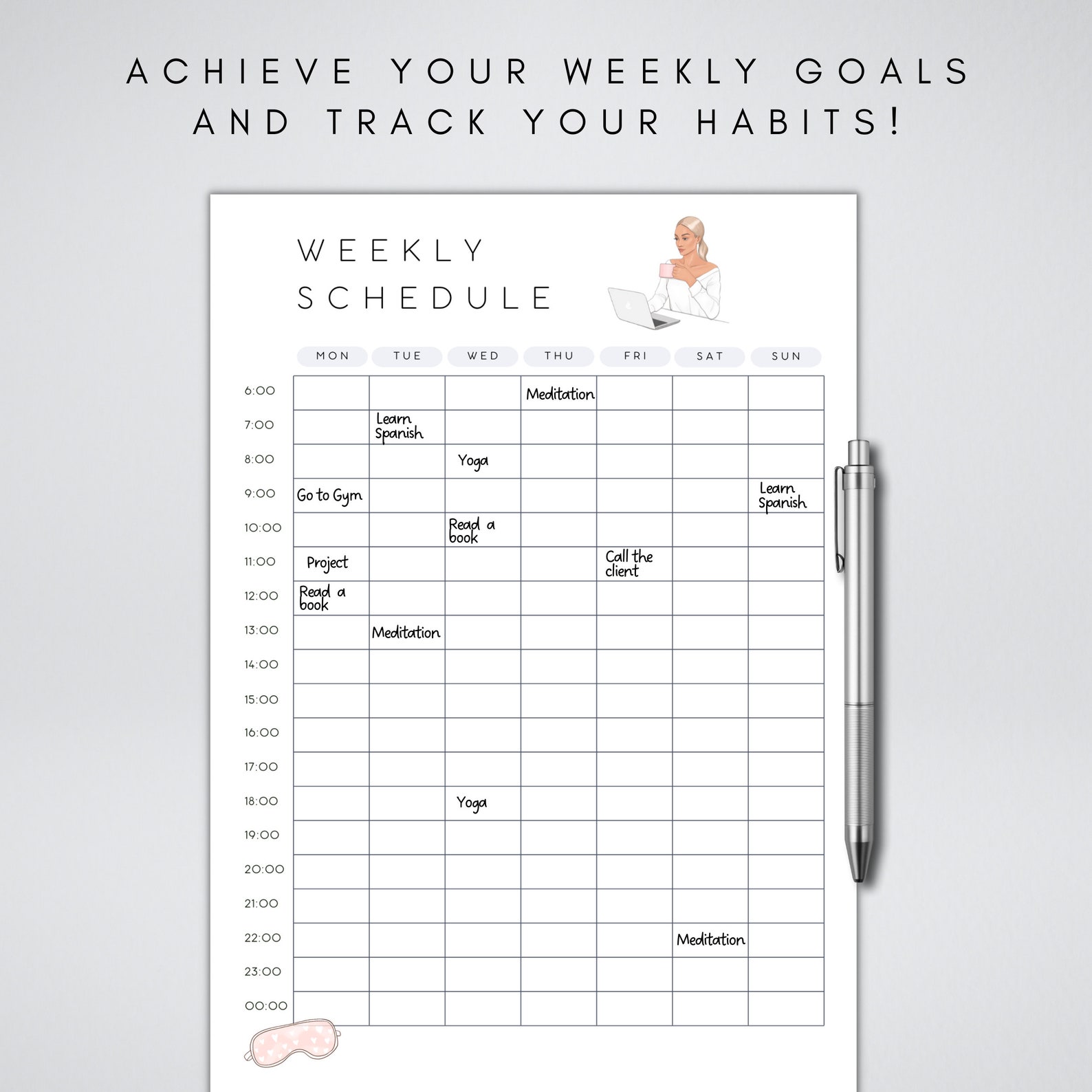 Weekly Planner Printable Canva Editable Planner Template - Etsy