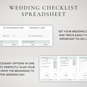 Digital Wedding To-do List Spreadsheet Template Google Sheets| Wedding ...
