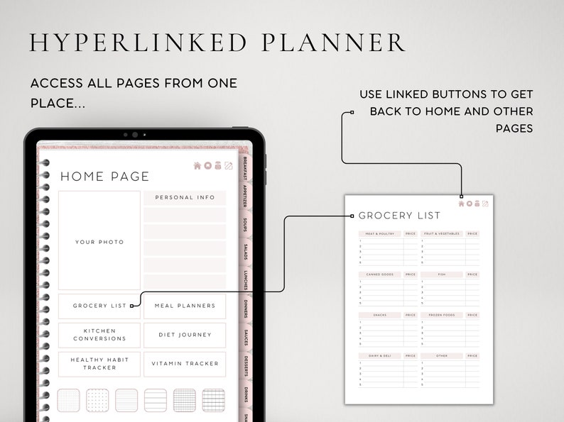 Digital Recipe Book Goodnotes Template | iPad Recipe Journal | Meal ...