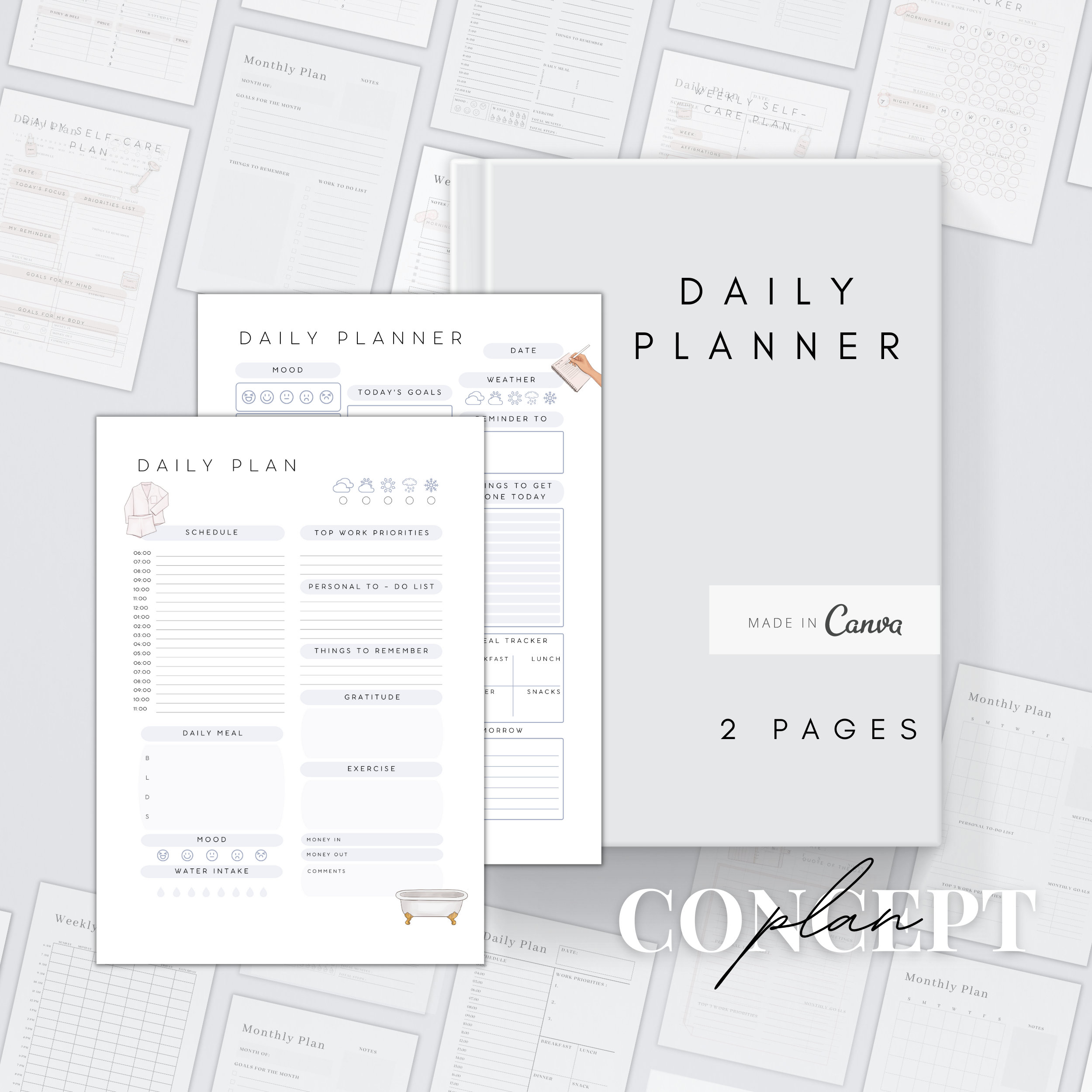 Printable Personal Day Planner Customizable Canva Planner - Etsy