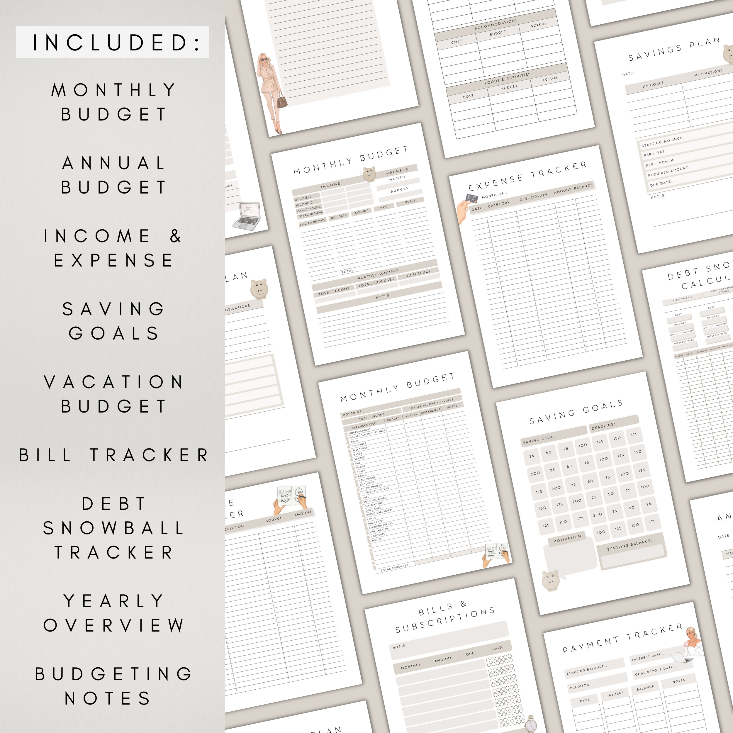 Finance Planner Template Budget Planner Templates Personal | Etsy