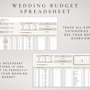 Wedding Budget Planner Spreadsheet Google Sheets Wedding - Etsy