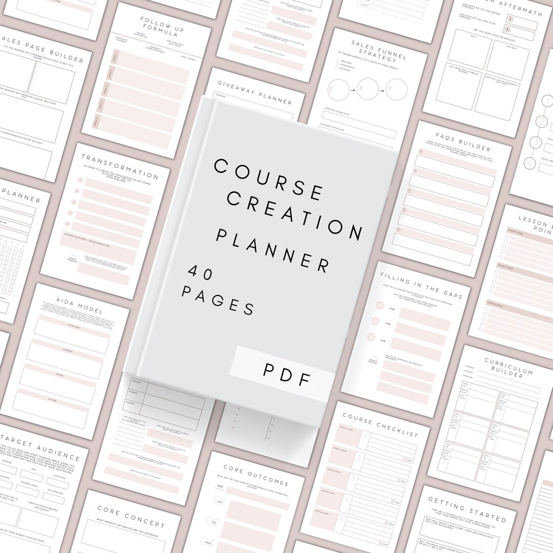 Digital Course Creation Planner | Printable Online Course Promotion ...