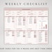 Digital Checklist Template Google Sheets | Undated Planner | Weekly ...