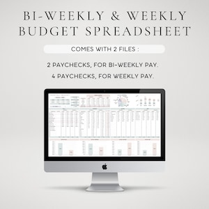 Biweekly & Weekly Excel Budget Spreadsheet Template | Paycheck Budget ...