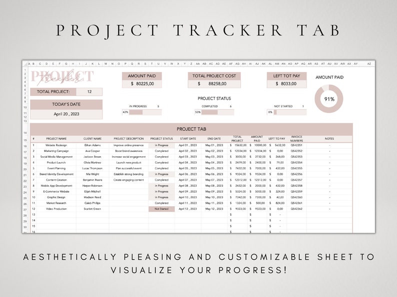 Client Tracker Small Business Excel Spreadsheet Excel - Etsy