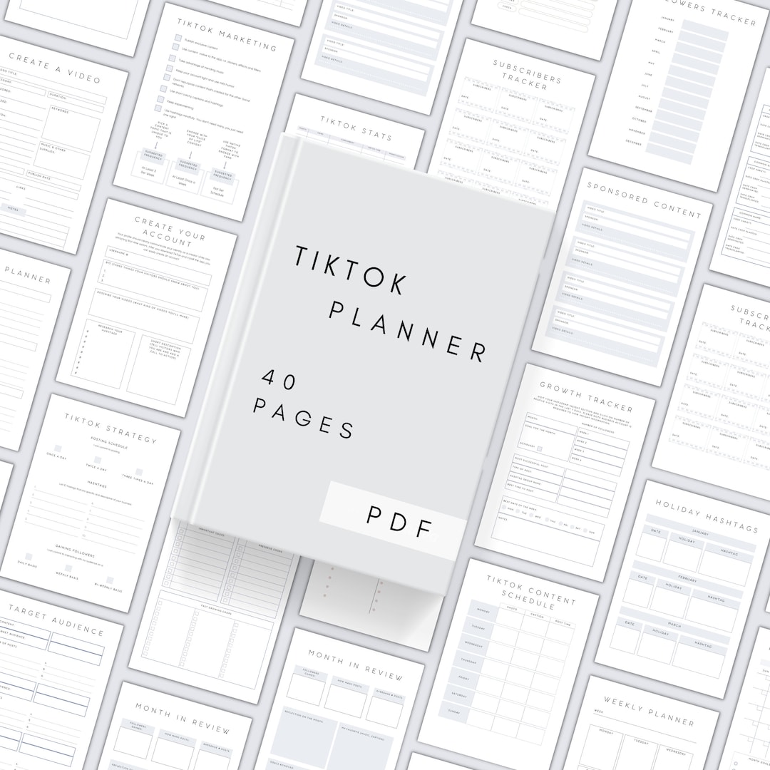 Printable Tiktok Planner | Digital Marketing Planner | Tiktok Strategy ...