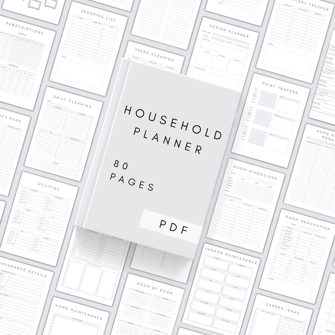 Printable House Management Binder | Digital Household Planner | Life ...