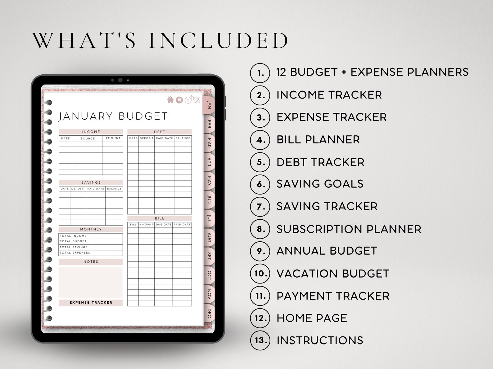 Digital Budget Planner Goodnotes Template | iPad Expense/income Tracker ...