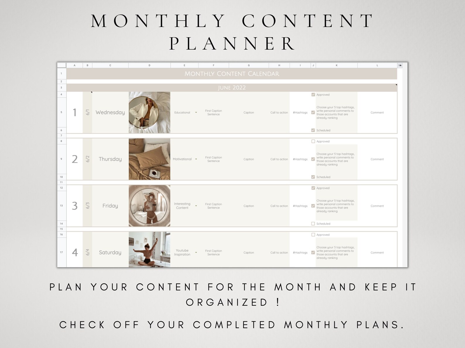 Social Media Content Calendar Content Planner Template - Etsy