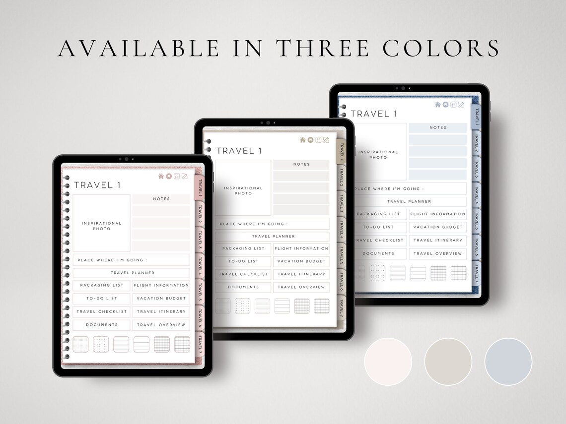 Digital Travel Journal Template | Travel Planner for Goodnotes | Travel ...