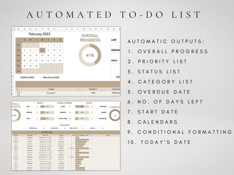 Task Tracking Spreadsheet Excel to Do List Spreadsheet Excel - Etsy