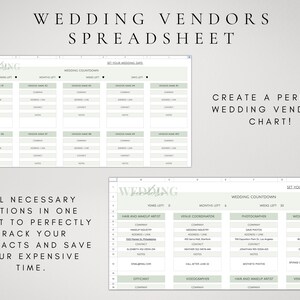 Wedding Vendor Checklist Spreadsheet | Wedding Vendor Tracker | Google ...