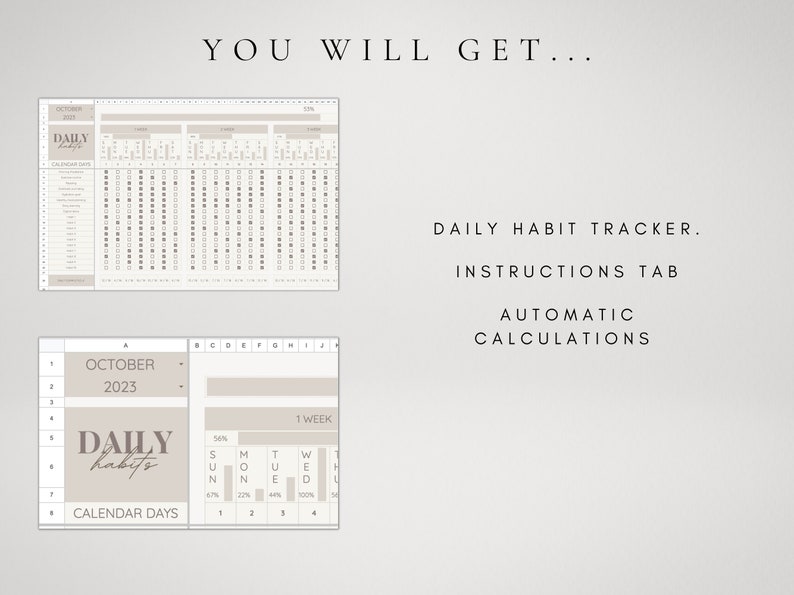Habit Tracker Spreadsheet Template Google Sheets | Daily,weekly,monthly ...