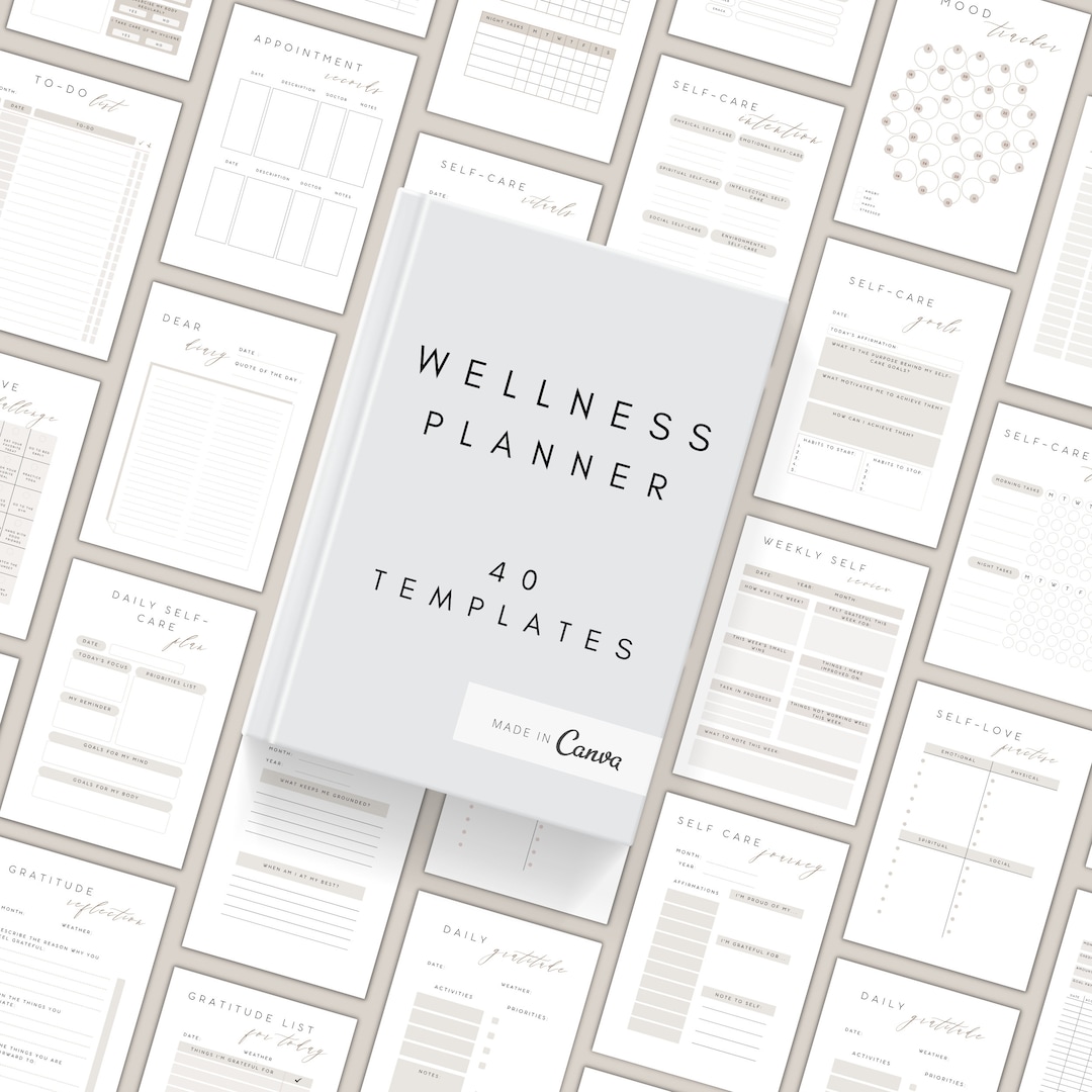 Wellness Journal Digital | Self Care Planner | Self Care Worksheet ...