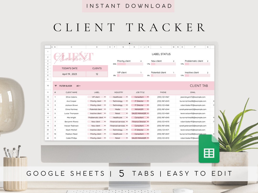 Small Business Template| Digital Client Tracker| Google Sheets for ...