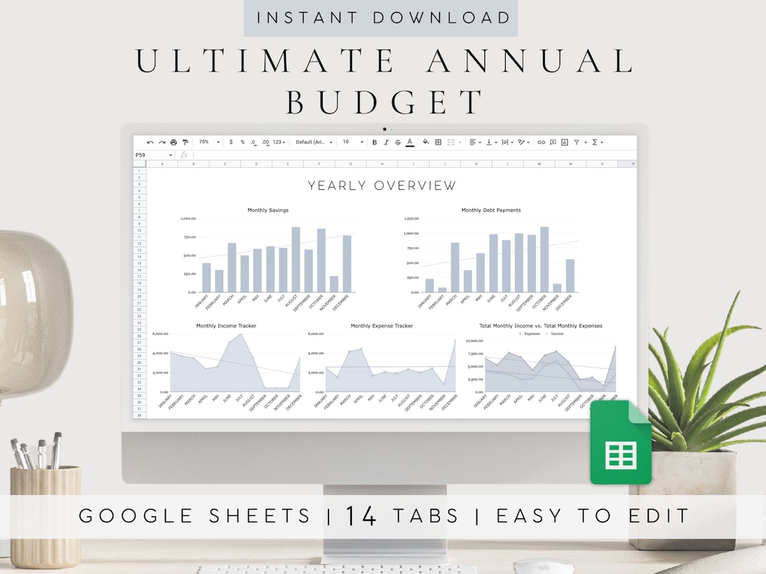 Personal Finance Planner | Digital Budget Spreadsheet Template ...