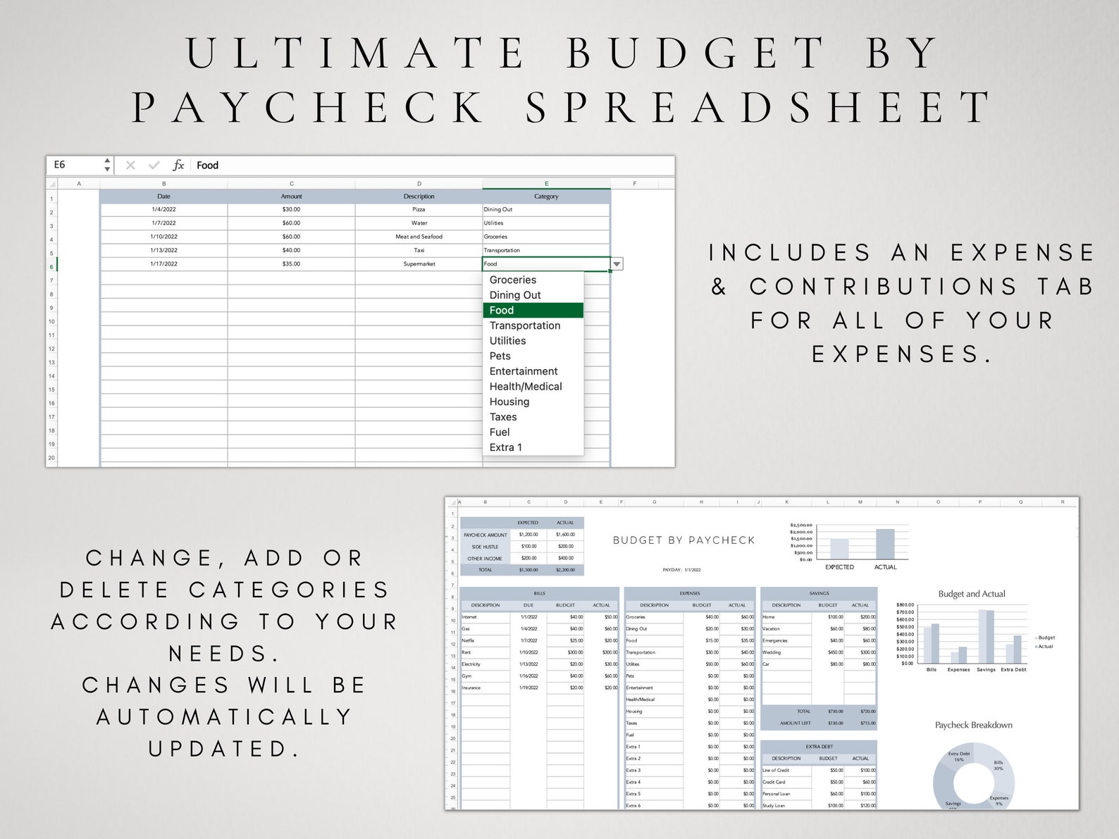 Ultimate Budget Binder Spreadsheet Budget by Paycheck - Etsy