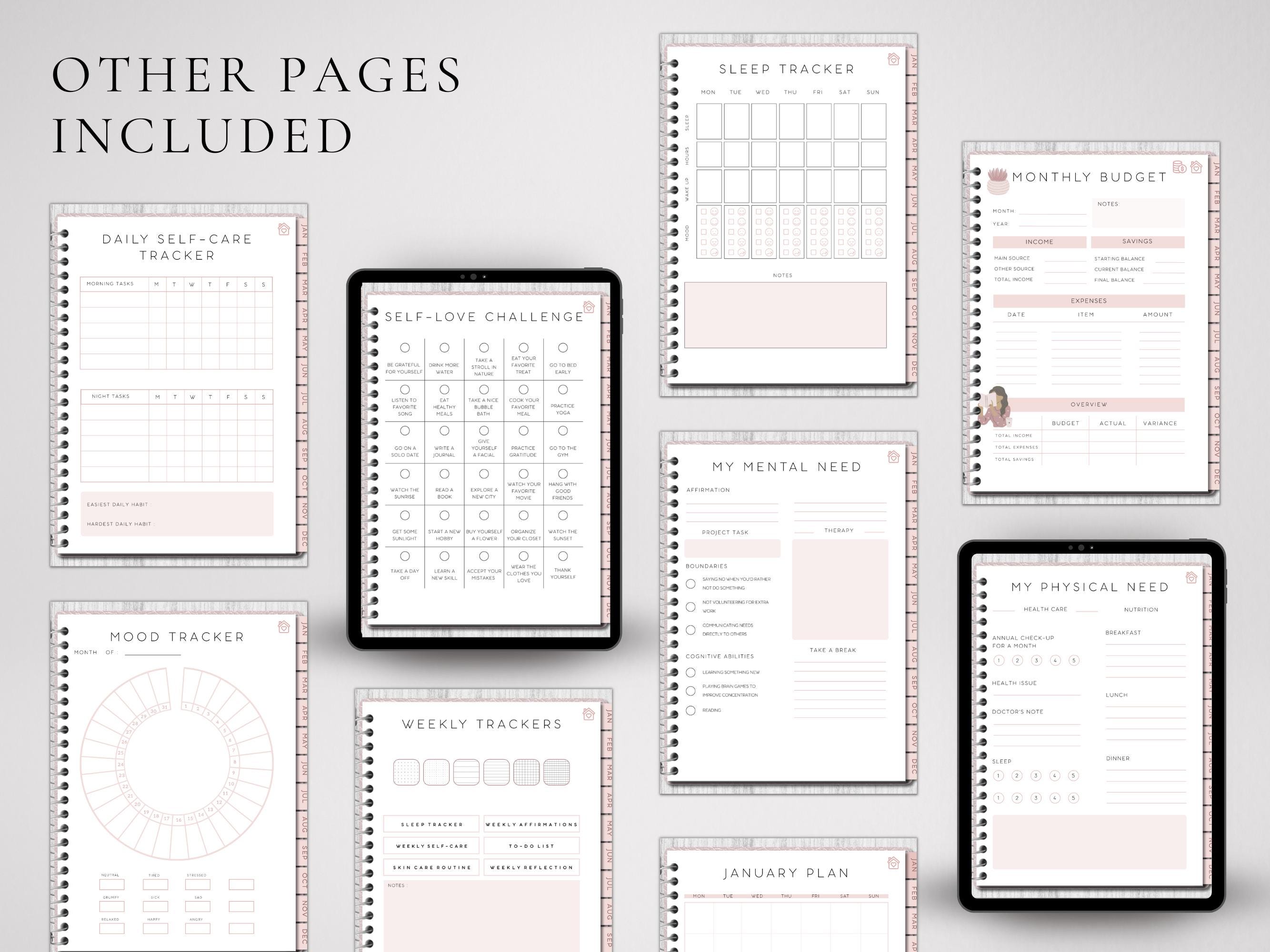 Goodnotes Wellness Templates | Sleep & Mood Tracker | Digital Gratitude ...