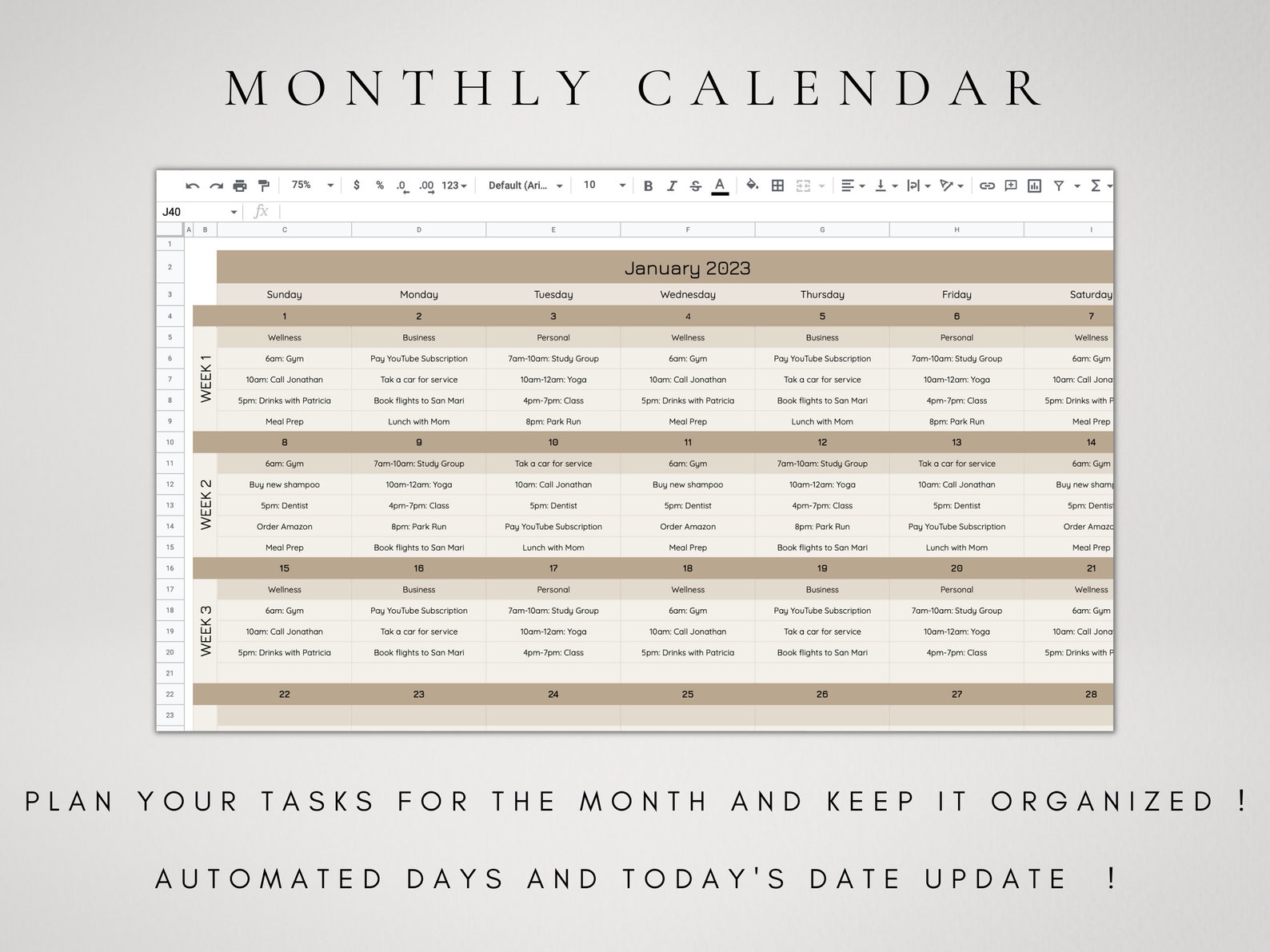Digital Daily Planner 2026 | Google Sheets Template | Calendar ...