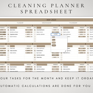 Editable Cleaning Schedule Spreadsheet Template Google Sheets | Daily ...