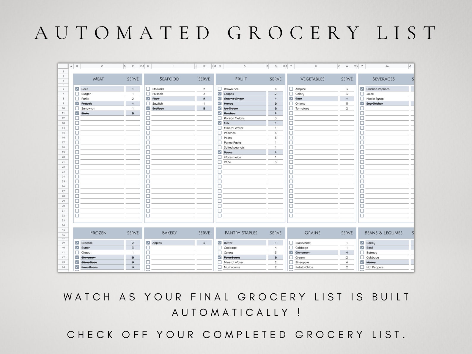 Digital Meal Planner Automated Grocery List Meal Planner - Etsy