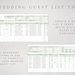 Wedding Guest List Spreadsheet | Wedding Guest Plan | Wedding Guest ...