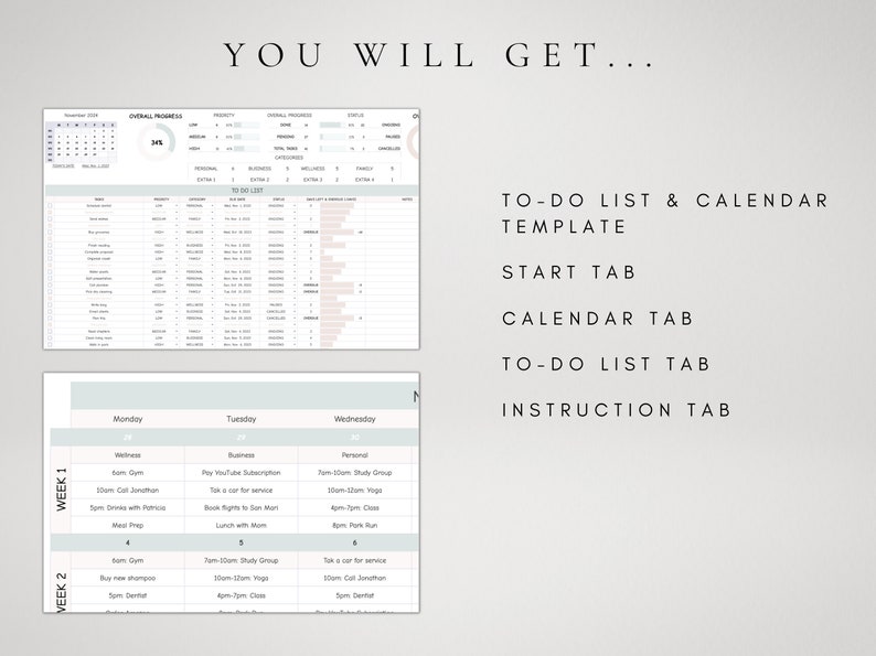 Google Sheets to Do List | Digital Calendar 2026| Undated Daily Planner | Task Planner ...