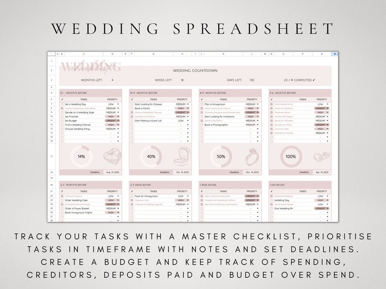 Wedding Planner Google Sheets| Digital Wedding Planning Spreadsheet ...