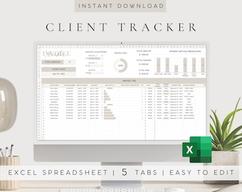 Client Tracker Spreadsheet for Google Sheets Small Business - Etsy