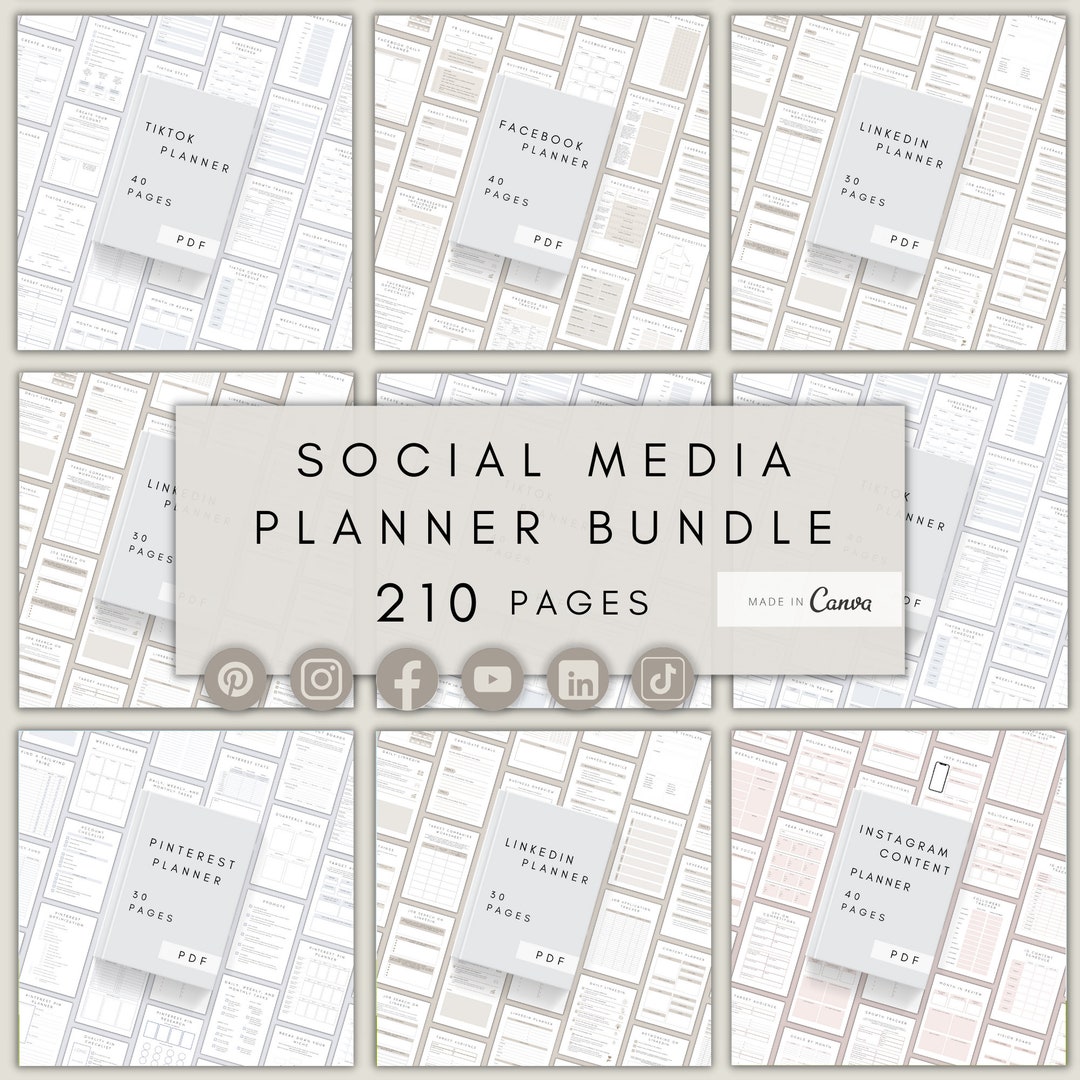 Digital Social Media Planner Kit | Printable Content Plan 2026 ...
