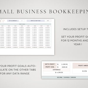 Excel Bookkeeping Spreadsheet Template | Small Business Budget Tracker ...