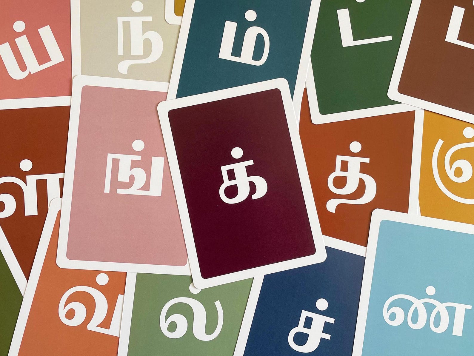 Tamil Alphabet Flashcards | Mei Eluthukkal | 18 Consonants | A6 Language Learning Cards for Kids ...