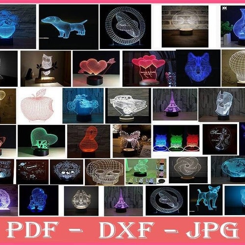 Love Tree 3D Illusion Acrylic Hologram Night Led Lamp Laser - Etsy