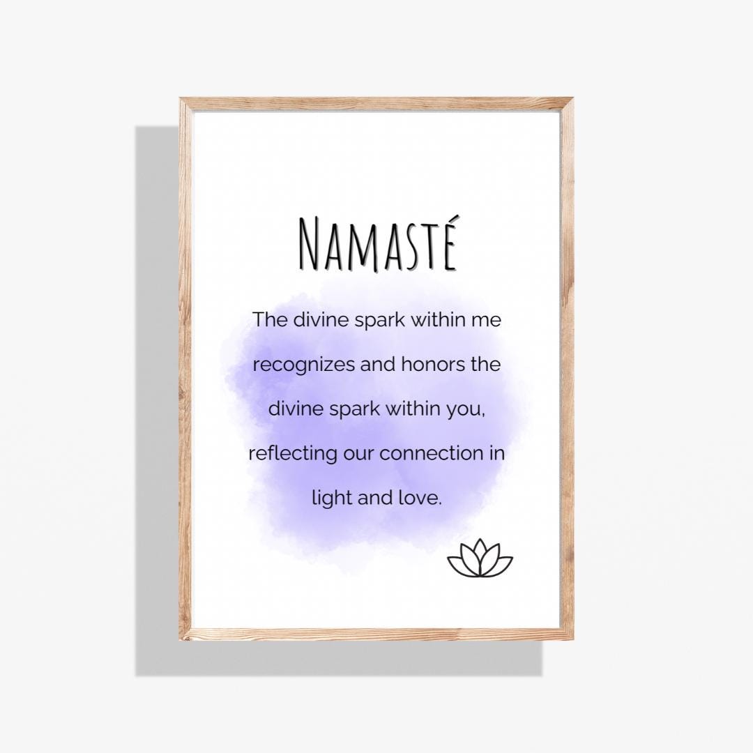 Namaste Wall Art - Spiritual Printable Poster With Inspirational Quote ...