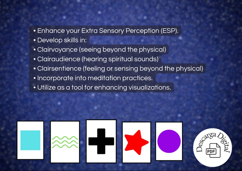 Digital Zener Cards Instant Download ESP Training Cards Meditation and ...