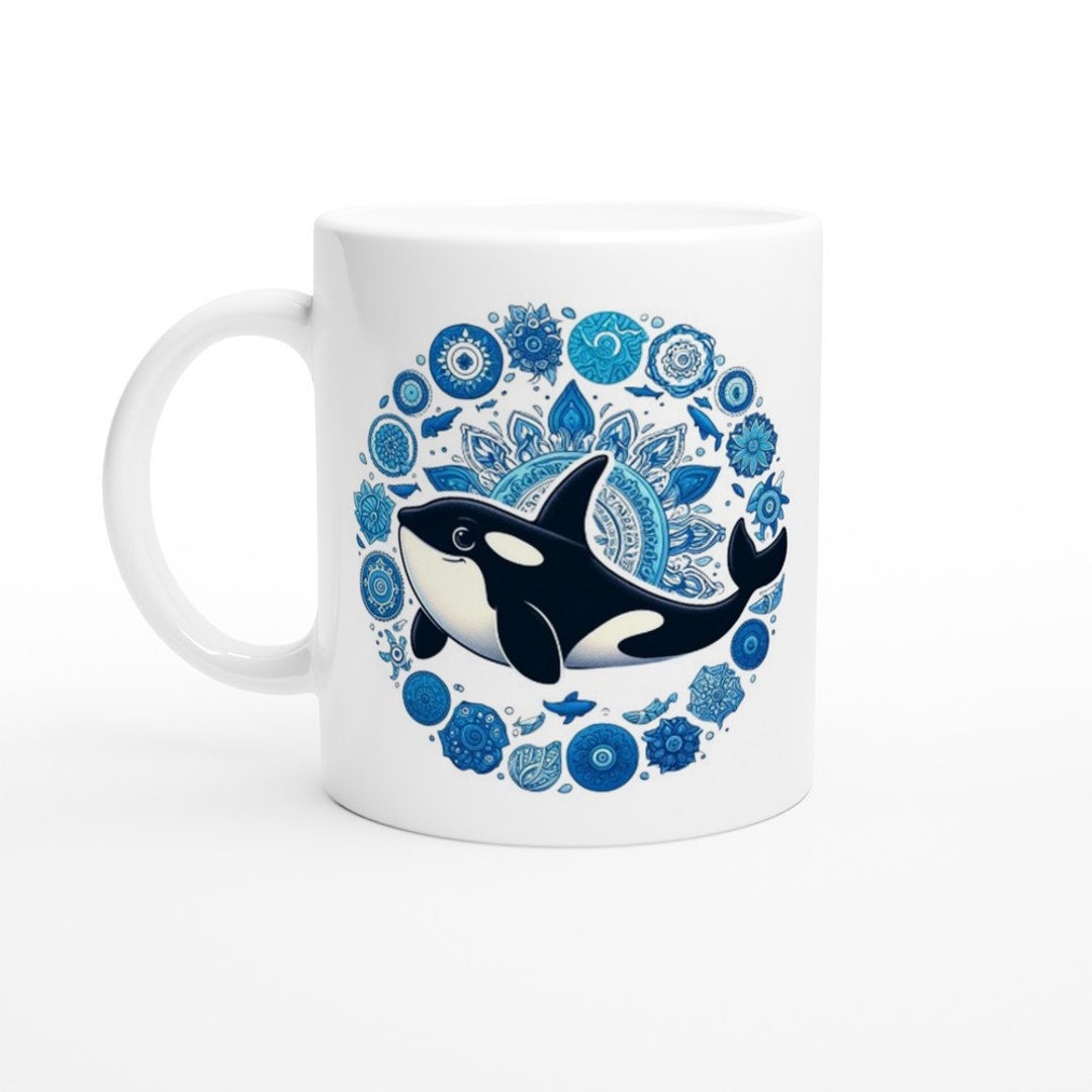 Orca Mug, Orcalover, Orca Mandala Mug, Spiritual Whale and Ocean ...