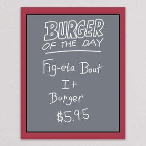 Bob's Burgers Fridge Magnet Bob's Burgers Burger of the Day Sign ...