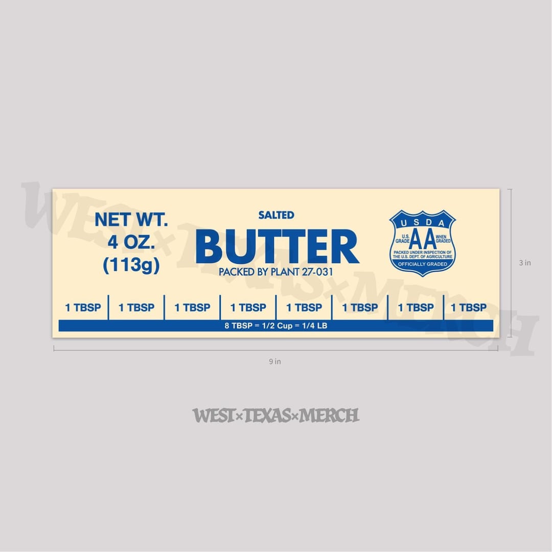 Salted Butter Bumper Sticker | Novelty Food Sticker - Etsy