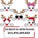 Cute Christmas Reindeer SVG,PNG, Digital Download Use for POD, Santa's ...