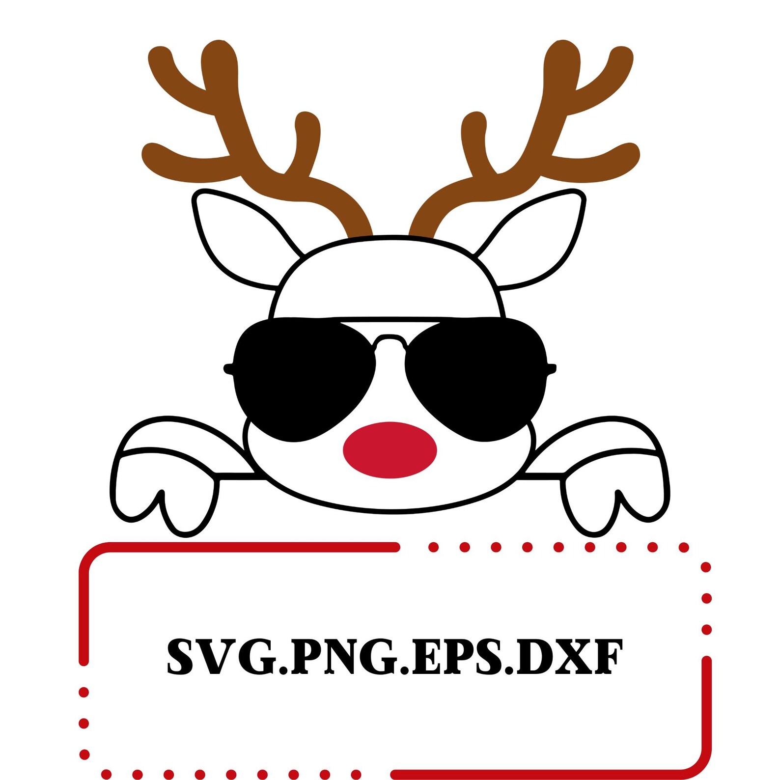 Cute Christmas Reindeer SVG,PNG, Digital Download Use for POD, Santa's ...