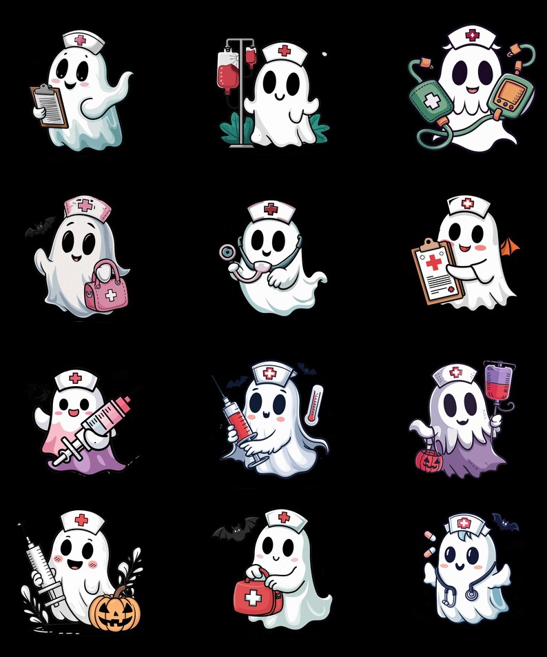 Nurse SVG, Fun Halloween Nurse Ghosts, Halloween Ideas Digital Download ...