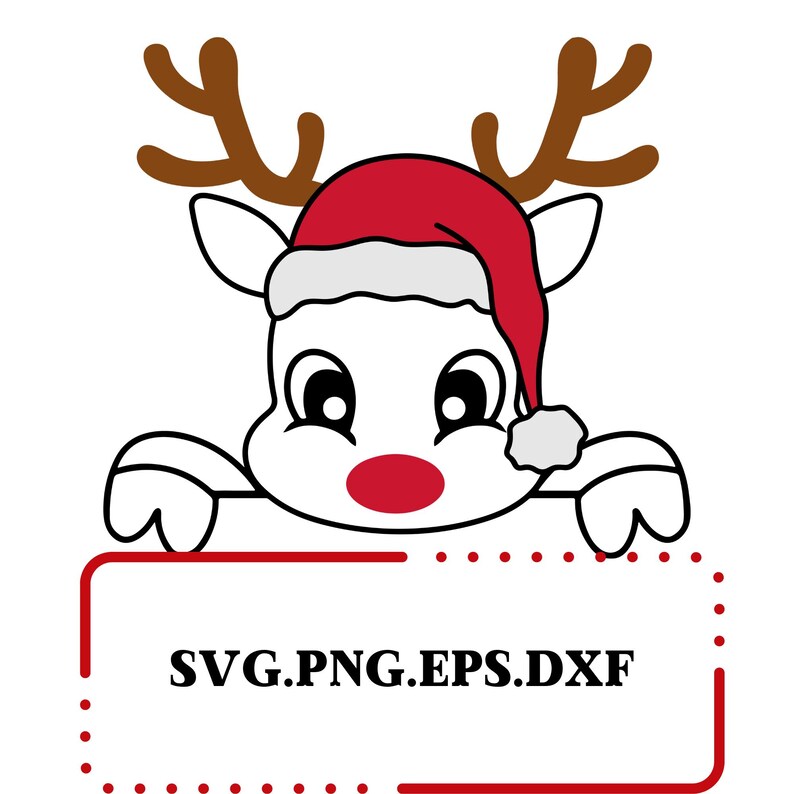 Cute Christmas Reindeer SVG,PNG, Digital Download Use for POD, Santa's ...