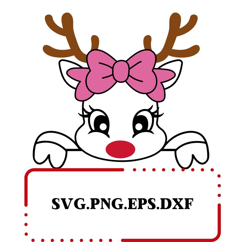 Cute Christmas Reindeer SVG,PNG, Digital Download Use for POD, Santa's ...