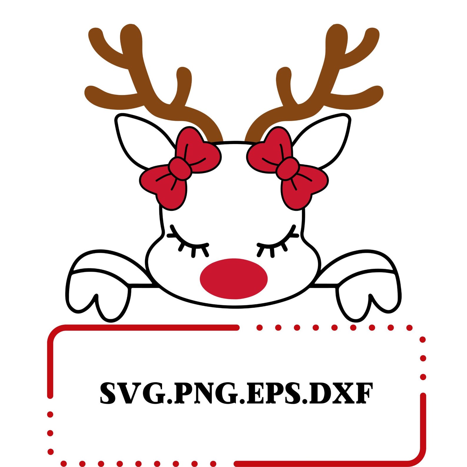 Cute Christmas Reindeer SVG,PNG, Digital Download Use for POD, Santa's ...