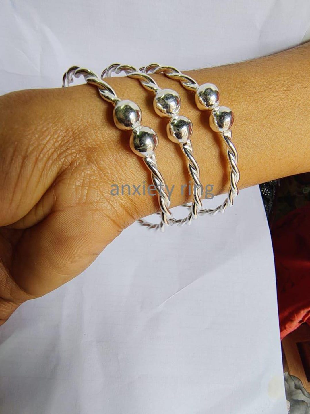 Set of 3 Thick Sterling Silver Belize Bangles | Handmade Stackable ...