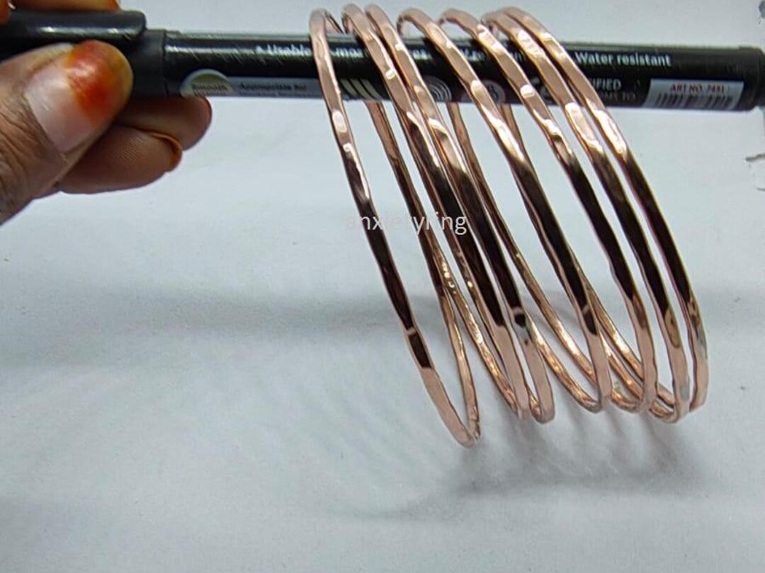 Handmade Solid Copper Bangle Set of 7: Stackable Copper Jewelry - Etsy UK