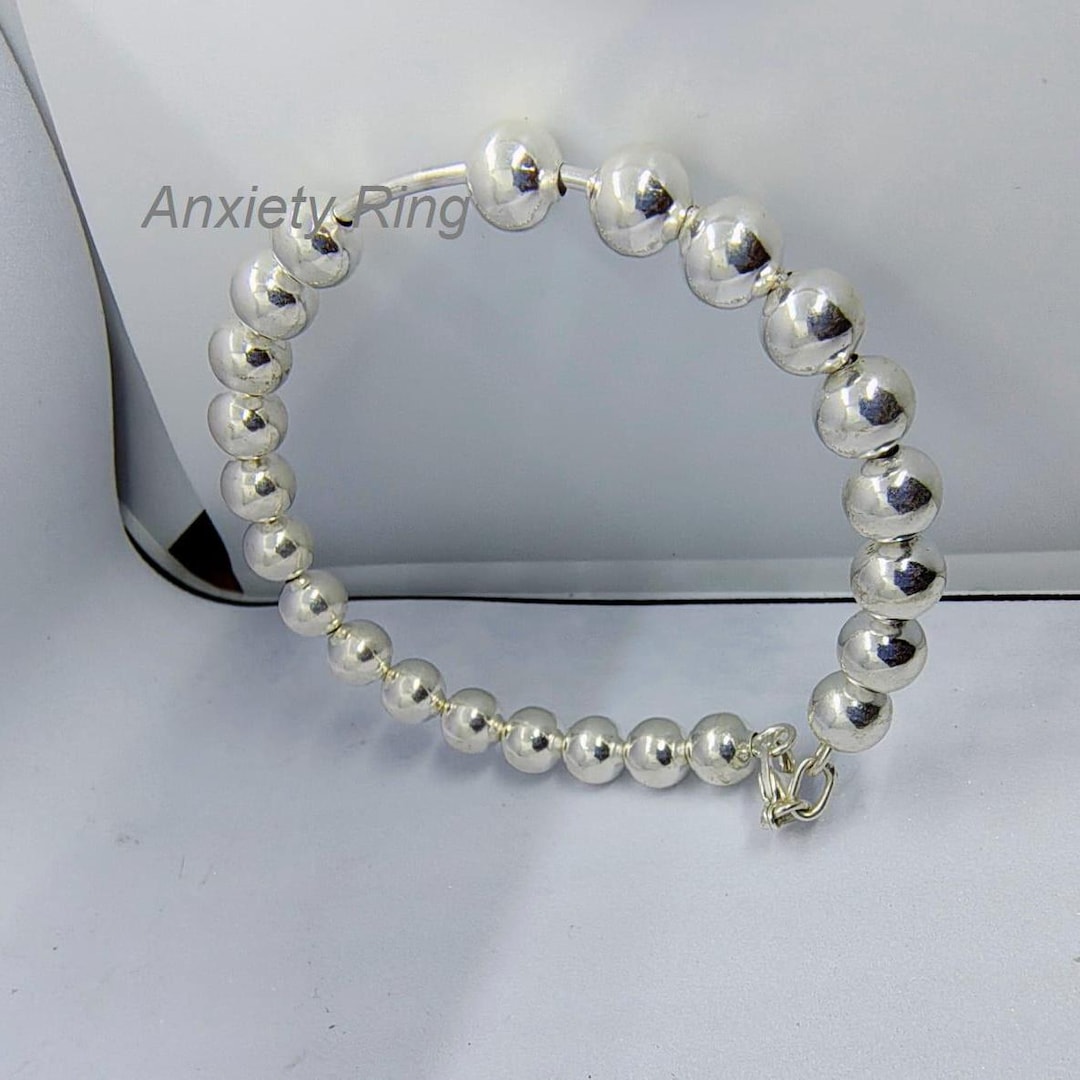Sterling Silver Ball Bracelet - 8mm Silver Beads - Etsy