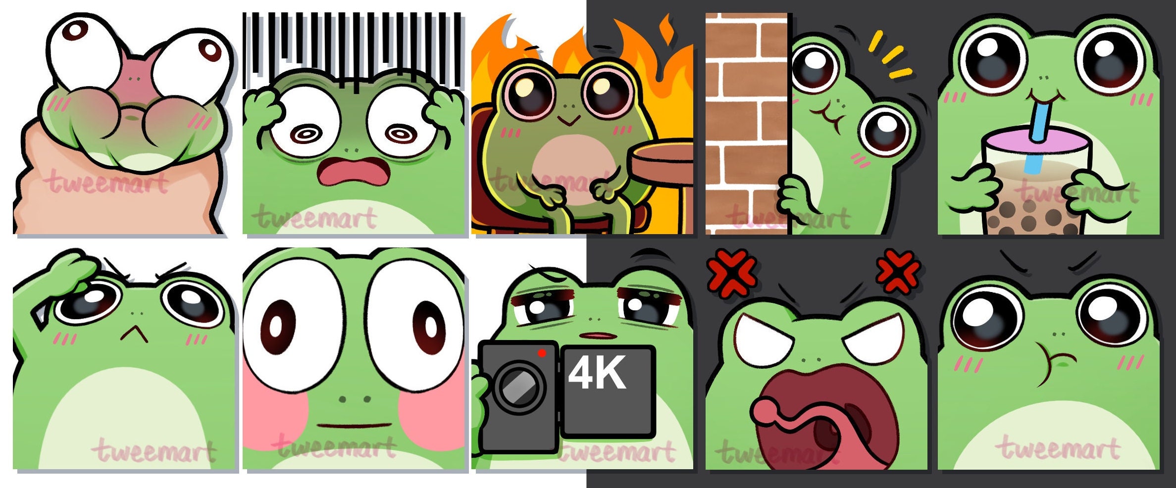 10 Cute Frog Emotes (SET 4) | Twitch and Discord | - Etsy